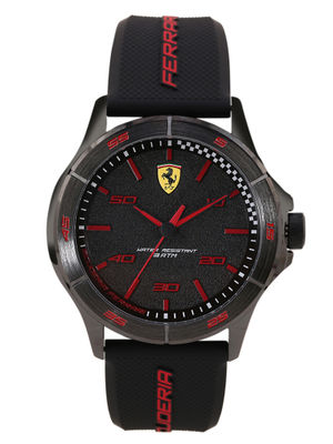 Buy Scuderia Ferrari Black Silicon Pvd Watch Online
