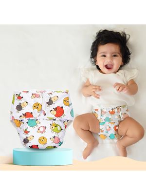 Buy Superbottoms Unisex Sheep White Reusable Cloth Diaper Online