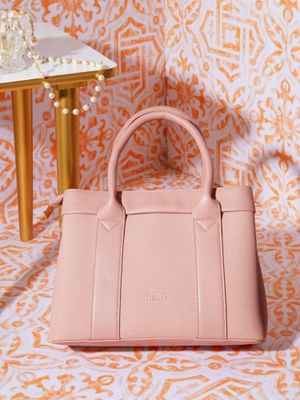 Buy Inc.5 Women Pink Textured Structured Shoulder Bag Online