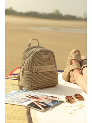 Buy Inc.5 Women Beige Textured Mini Backpack Online
