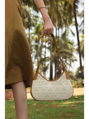 Buy Inc.5 Women Tan Textured Structured Shoulder Bag Online