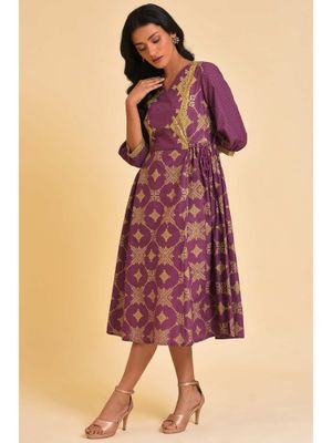 Buy W Purple Printed Dress Online