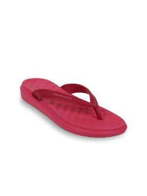 Buy Carlton London Solid Fuchsia Flip Flops Online