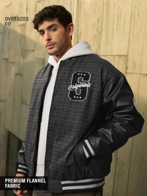 Buy The Souled Store Grey Checks Oversized Fit Jacket (XS) Online