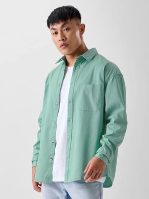 Buy The Souled Store Solid Blue Mist Shirt Online