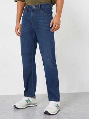 Buy Styli Men Regular Fit Back yoke cut, sew and dart Jeans (30) Online