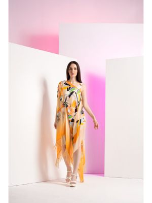 Buy MANDIRA WIRK Chrome Corn Husk Metal Ring Detail Body Suit Along ...