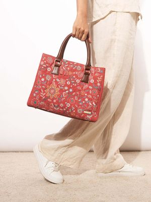 Buy Chumbak Embroidered Handbag With Detachable Strap Online