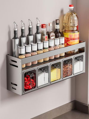 Buy House of Quirk 5 Slot Organizer Condiment Rack Holder Wall Mounted ...
