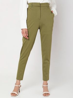Buy VERO MODA Women Casual Green Pants Online