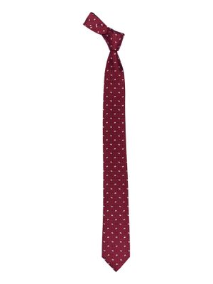 Buy The Tie Hub Maroon With Black Dots Reversible Silk Necktie Online