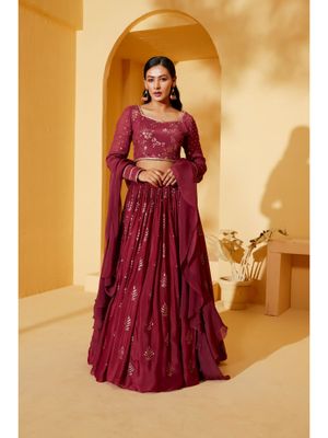 Buy Suruchi Parakh Womens Embellished Blouse with Lehenga and Dupatta ...