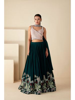 Buy Suruchi Parakh Womens Embellished Blouse with Lehenga and Dupatta ...