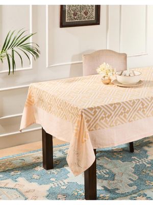 Buy Fabindia Yellow Cotton Cutwork Table Cover (4 Seater) Online