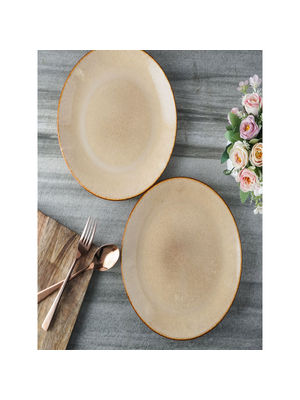 Buy The Decor Mart Rustic Beige Dinner Plates Set of 2 Online