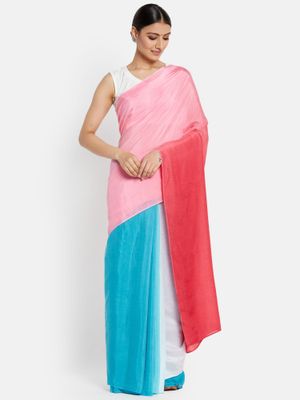 Buy Fabindia Modal Blend Colorblock Saree Online
