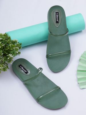 Buy Sherrif Shoes Womens Extra Soft Green Sliders Online