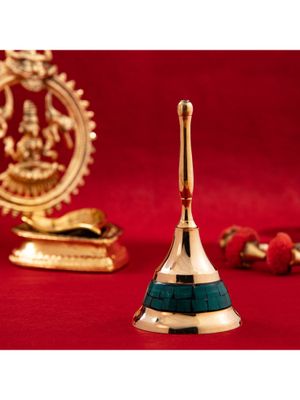 Buy Gibox Brass Pooja Bell Religious Item Golden Ghanti for House Pooja ...