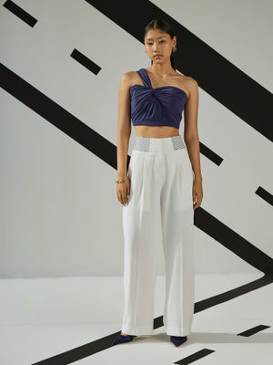 Buy The Dapper Lady Moonlight Detail Pants - White Online