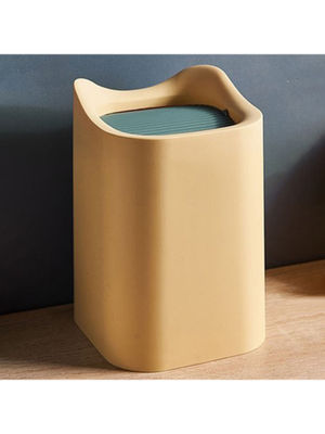 Buy Voncasa Plastic Beige Modern Dustbin - 1500ml Online