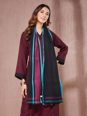 Buy Fabindia Black Woven Stole Online