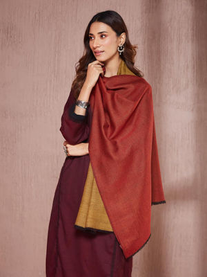 Buy Fabindia Rust Woven Stole Online