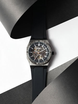 Buy French Connection Skeleton Black Round Dial Automatic Watch for Men ...