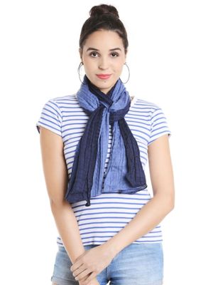 Buy Style Quotient Women Dyed Blue Stole Online