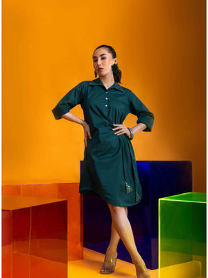 Buy Amoh Vela Green Dress (XS) Online