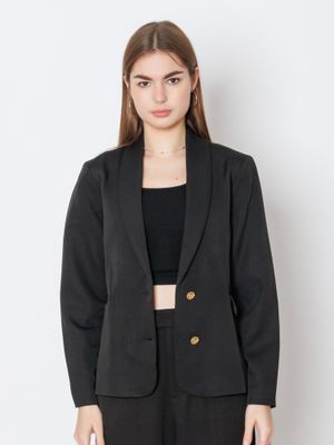 Buy Zink London Womens Black Solid Fitted Blazer (S) Online