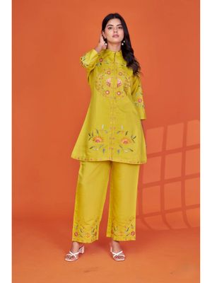 Buy Autumnlane Darika Canary Embroidery Co-Ord Set (S) Online