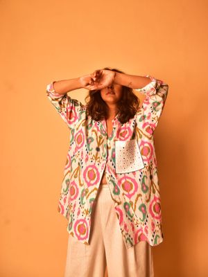 Buy WHY SO BLUE Women Multi-Color Printed Simone Shirt Online