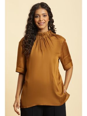 Buy W Brown Solid Top Online