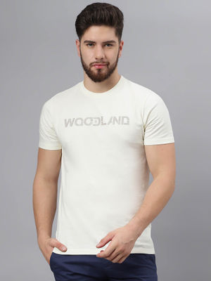 Buy WOODLAND Printed Ivory T-Shirt Online