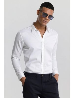 Buy Snitch Beaded Line White Shirt (S) Online