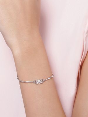 Buy GIVA Sterling Silver Infinity Zircon Bracelet for Women(ADJUSTABLE ...