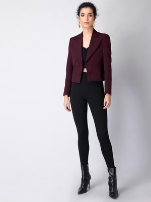 FabAlley coats_blazers_women_westernwear : Buy FabAlley Purple Lapel ...