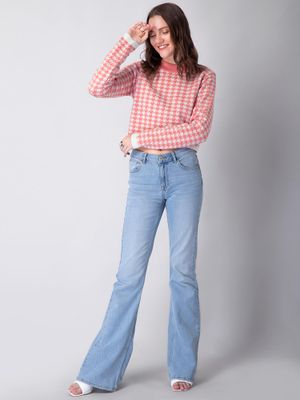 FabAlley sweater_women_westernwear : Buy FabAlley Pink Houndstooth ...