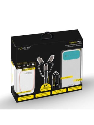 Buy PowerUp Travel Pack (Power Bank 10050mAh, 3in1 Cable 1.5m, LED Wall ...