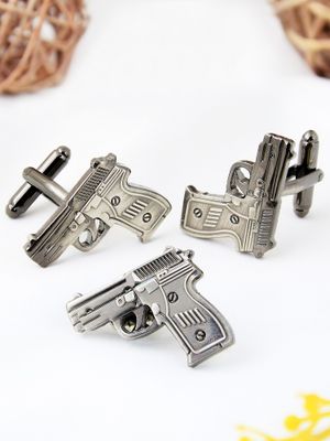Buy PELUCHE Gangster Grey Cufflink & Lapel Pin Gift Set Online
