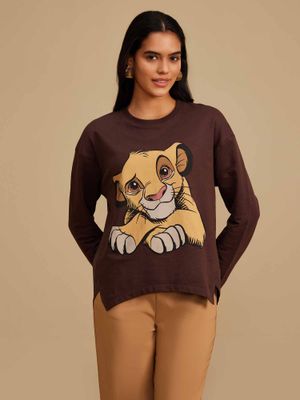 Buy Kazo Disney Simba Brown Mix Media Sweatshirt (XXS) Online