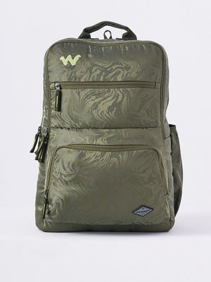 Buy Wildcraft Olive Self Design Polyester Backpack Online