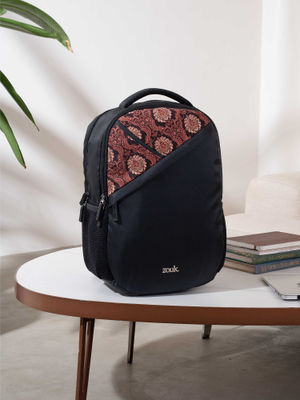 Buy Zouk Brown Printed Jute Backpack Online