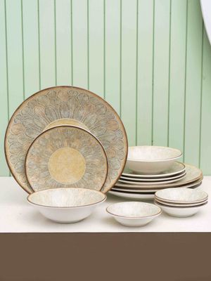 Buy JCPL Fine Porcelain Textures Aroma Dinner Set Ceramic Crockery Set ...