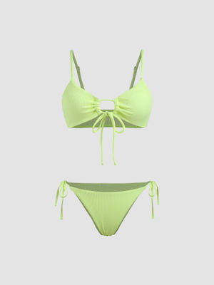 Buy Cider Solid O-Ring Front Tied Bikini Set (XS) Online