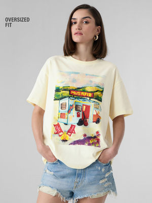 Buy The Souled Store Caravan Women Oversized T-Shirt (XXS) Online