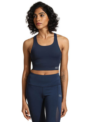 Buy Silvertraq High Impact Action Bra With Clasp Navy Online
