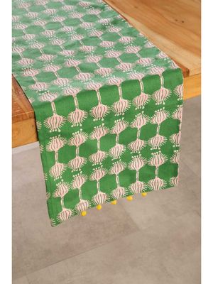 Buy Freedom Tree Aphim Herringbone Cotton Green Table Runner Online