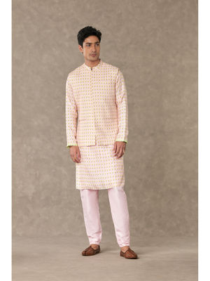 Buy Masaba Barfi Pink Wallflower Nehru Jacket with Kurta and Pant (Set ...