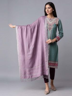Buy W Light Purple Jacquard Shal online
